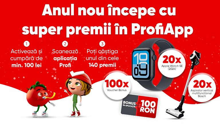 Anul nou începe cu super premii în Profi App! | Supermarket Profi Romania